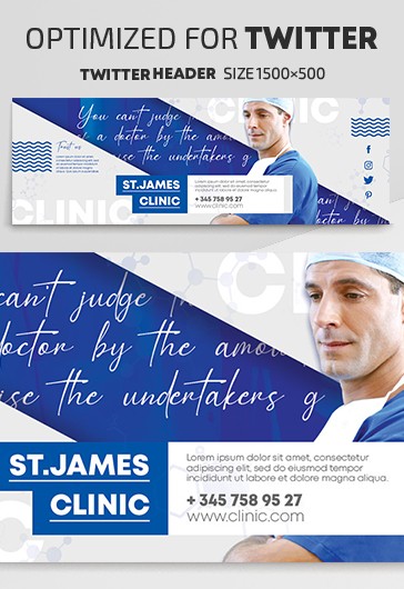 Medical - Free Twitter Header PSD Template - 10028714 | by ElegantFlyer