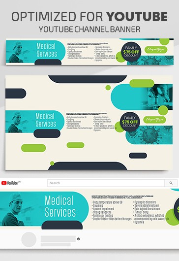 Medical Services - Free Youtube Channel banner PSD Template - 10026454 ...