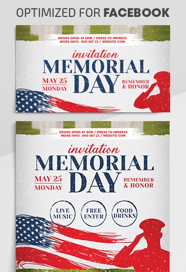 White Creative Memorial Day Premium Social Media Template PSD | by ...