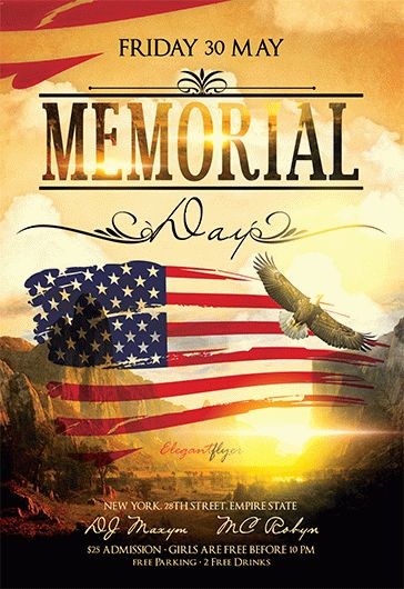 White Modern Honoring Heroes: Memorial Day Free Flyer Template PSD | by ...