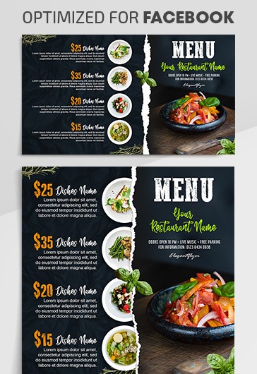 Black Creative Menu Premium Social Media Template PSD | by Elegantflyer