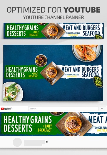 Blue Simple Menu Youtube Premium Social Media Template PSD | by ...