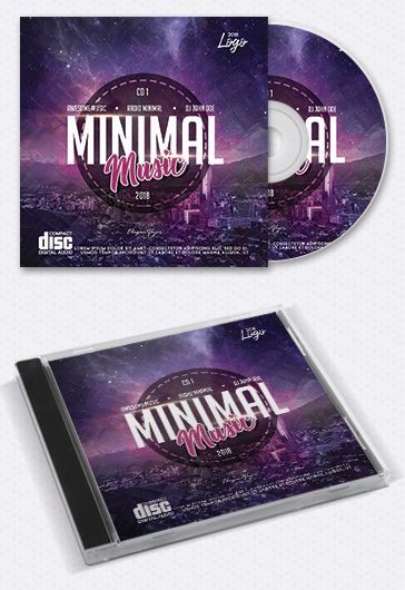 Purple Creative Minimal Music Premium CD Album Cover Template PSD | by ...