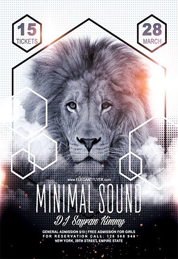 White Simple Minimal Sound Premium Flyer Template PSD | by Elegantflyer