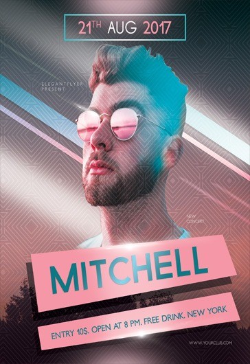 Pink Moderne Mitchell Premium Modèle de flyer PSD gratuit | by Elegantflyer