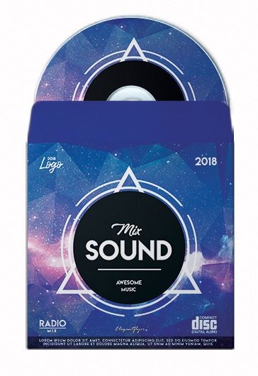 Blue Gradient Mix Sound Free CD Album Cover Template PSD | by Elegantflyer