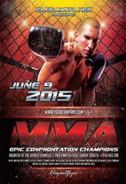 Yellow Simple MMA Free Flyer Template PSD | by Elegantflyer