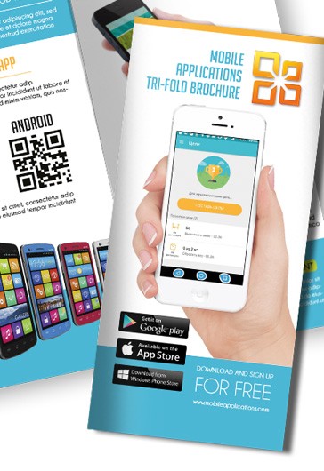 Pastel Simple Mobile App Premium Brochure Template PSD | by Elegantflyer