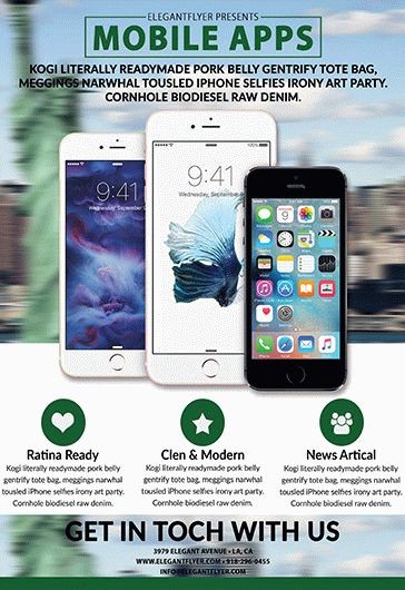 White Professional Mobile Apps Promotion Premium Flyer Template PSD ...