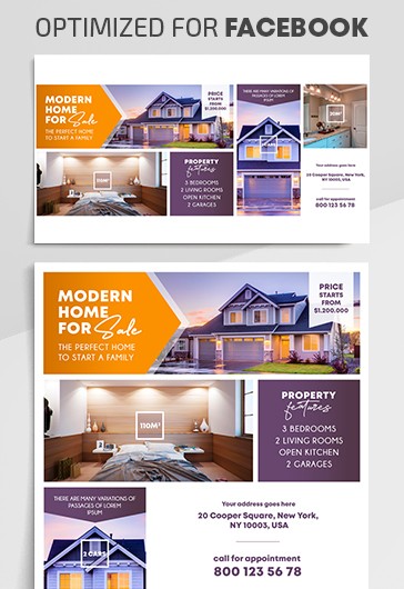 White Minimalist Modern Home Facebook Premium Social Media Template PSD