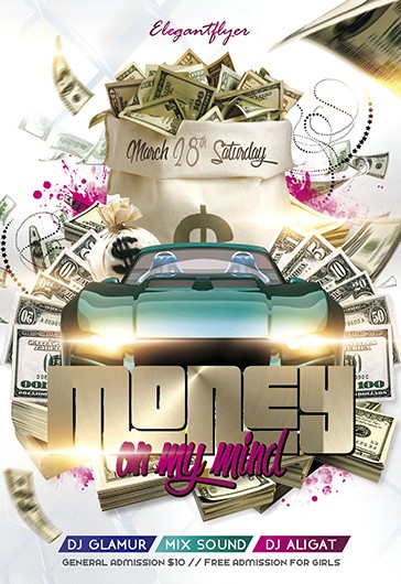 White Exclusive Money on my Mind Premium Flyer Template PSD | by ...