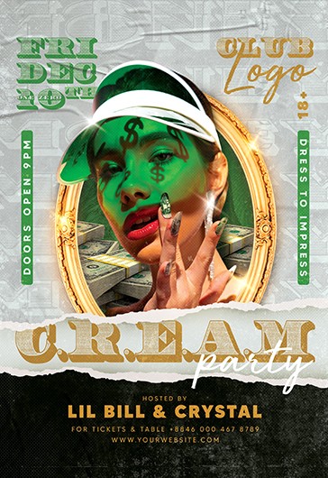 White Luxury Money Party Premium Flyer Template PSD | by Elegantflyer