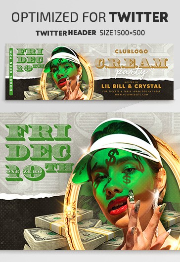 Money Party - Twitter Header PSD Template - 10031838 | by ElegantFlyer