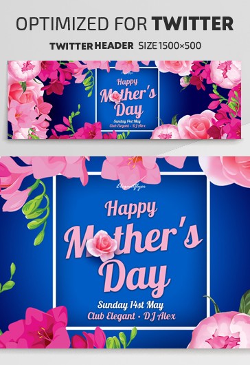 Blue Floral & Plants Mother's Day Premium Social Media Template PSD ...