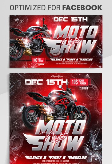 Red Dark Moto Show Night Facebook Premium Social Media Template PSD ...