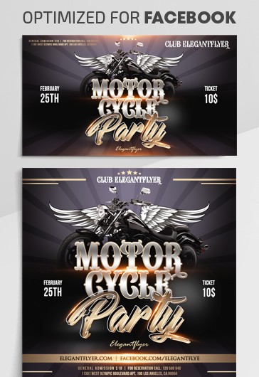 Black Creative Motorcycle Party Facebook Premium Social Media Template PSD
