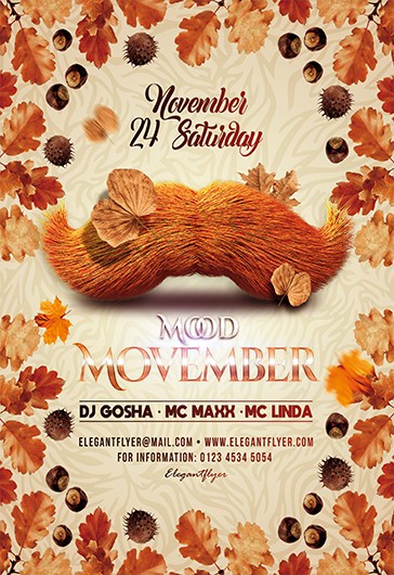 White Exclusive Movember Mood Premium Flyer Template PSD | by Elegantflyer