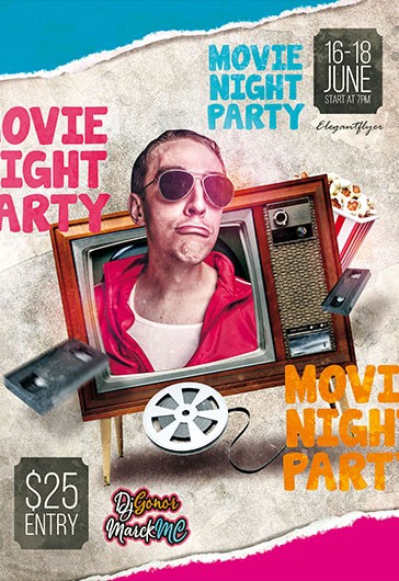 Pink Exclusive Movie Free Flyer Template PSD | by Elegantflyer