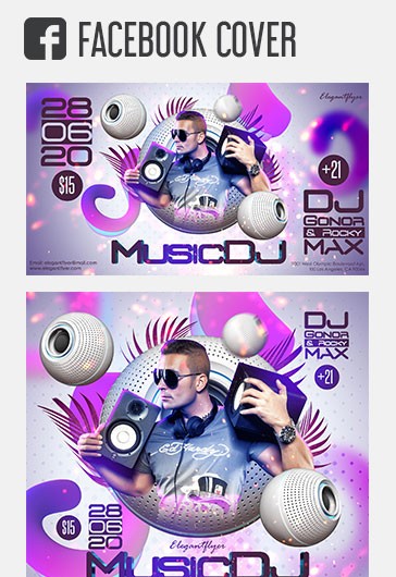 Purple Creative Music DJ Premium Social Media Template PSD | by ...