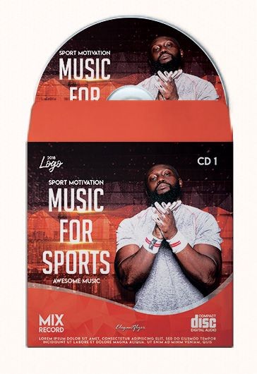 Red Simple Music For Sports Premium CD Album Cover Template PSD | by ...