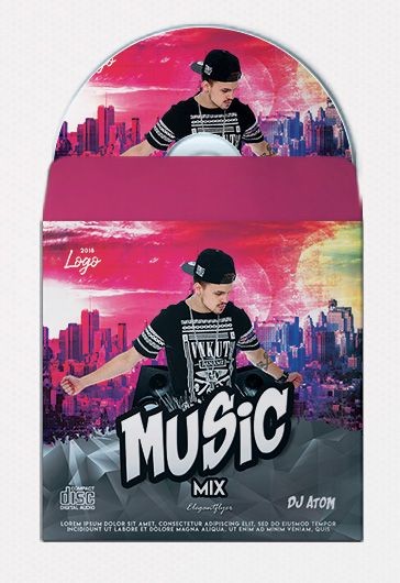 Pink Creative Music Mix Free CD Album Cover Template PSD | by Elegantflyer