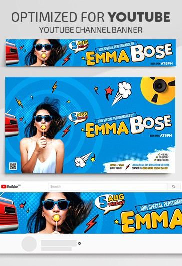 1000+ Templates originais de Banner para Canais do YouTube PSD gratuitos.