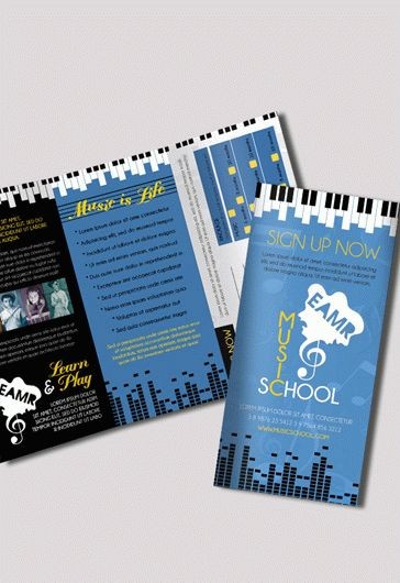 Tri-Fold Brochure for Music School - 10032931 | by ElegantFlyer