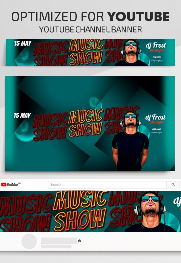 Blue Creative Music Show Youtube Free Social Media Template PSD | by ...