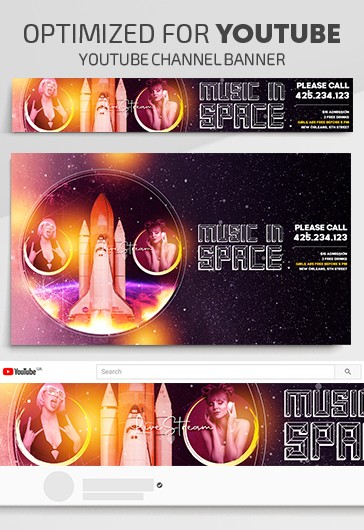 Yellow Creative Music Youtube Premium Social Media Template PSD | by ...
