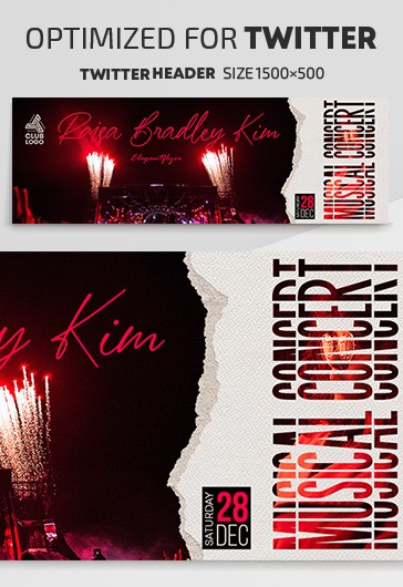 Musical Concert - Free Twitter Header PSD Template - 10029044 | by ...