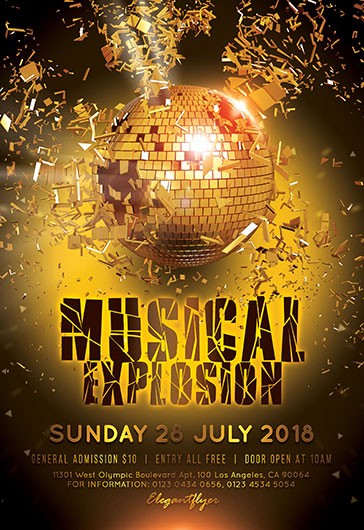 Purple Modern House Music Premium Flyer Template PSD | by Elegantflyer