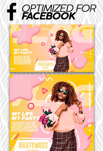 Yellow Abstract My personal Vlog Free Social Media Template PSD | by ...