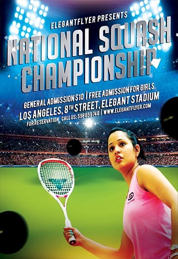 National Squash Championship - Flyer PSD Template - 10018842 | by ...