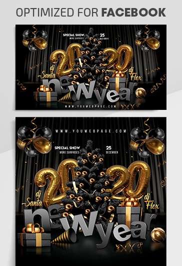 Black Luxury New Year Premium Social Media Template PSD | by Elegantflyer