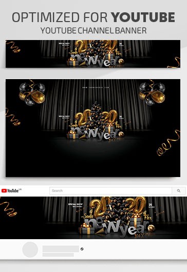 Black Luxury New Year 2020 Youtube Premium Social Media Template PSD ...