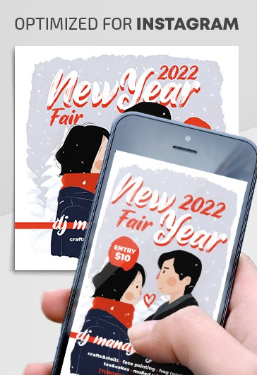 New Year Fair - Free Instagram Stories Template in PSD + Post Template ...