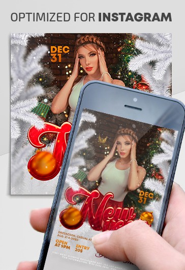 White Simple New Year Instagram Premium Social Media Template PSD | by ...