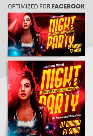 Night Club - Facebook Cover Template in PSD + Post + Event cover ...