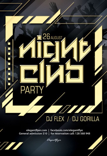 Black and Gold Luxury Night Club Party Premium Flyer Template PSD | by ...