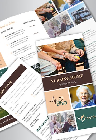 Pastel Minimalist Nursing Home Premium Brochure Template PSD | by ...