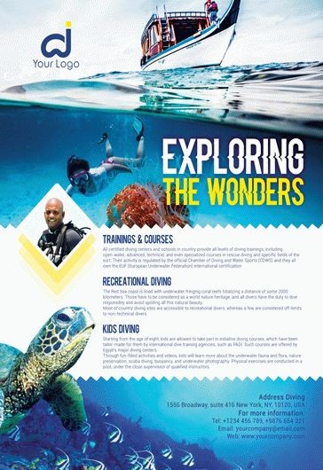 Ocean Diving - Flyer PSD Template - 10018293 | by ElegantFlyer