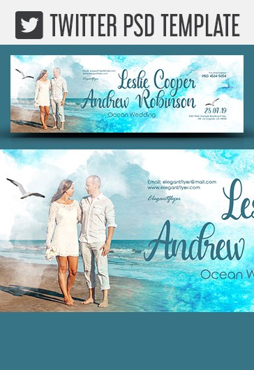 Blue Simple Ocean Wedding Premium Social Media Template PSD | by ...