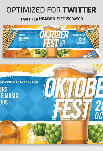 Oktoberfest - Free Twitter Header PSD Template - 10027890 | by ElegantFlyer