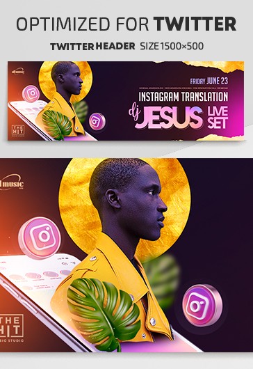Online DJ Set - Twitter Header PSD Template - 10030215 | by ElegantFlyer