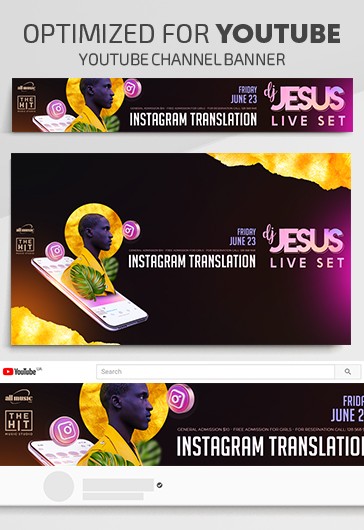 Black Dark Rock Concert Youtube Premium Social Media Template PSD | by ...