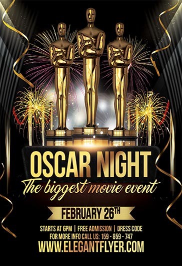 Black and Gold Luxury Oscar Night Premium Flyer Template PSD | by ...
