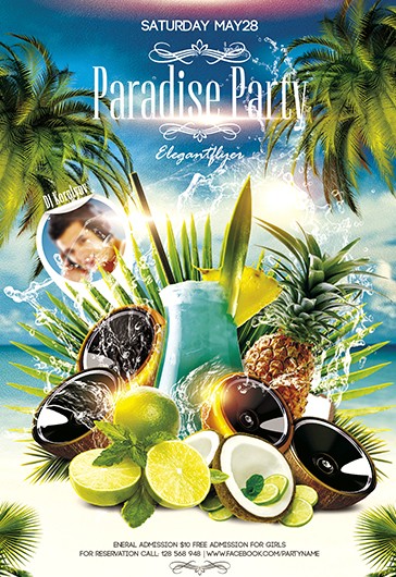 Paradise party - Flyer PSD Template - 10016876 | by ElegantFlyer