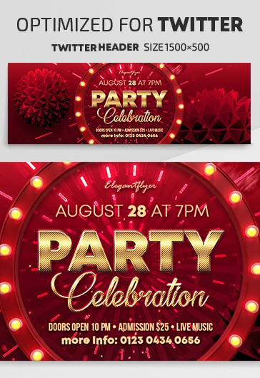 Party - Free Twitter Header PSD Template - 10027830 | by ElegantFlyer