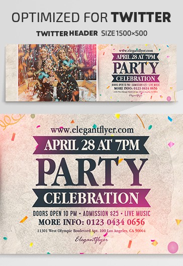 Party - Free Twitter Header PSD Template - 10026791 | by ElegantFlyer