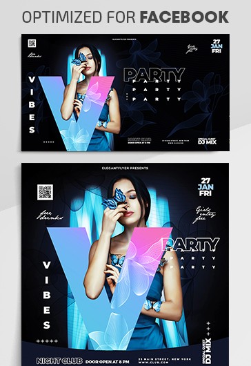 Party Vibes - Free Facebook Cover Template in PSD + Post + Event cover ...